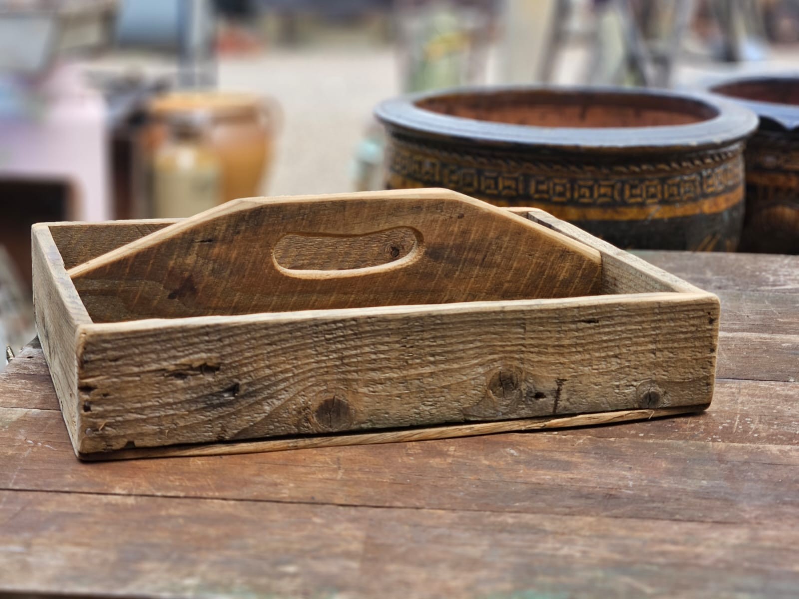 Vintage Rustic Wooden Trug For Garden / House Storage Oak | Drakelow ...