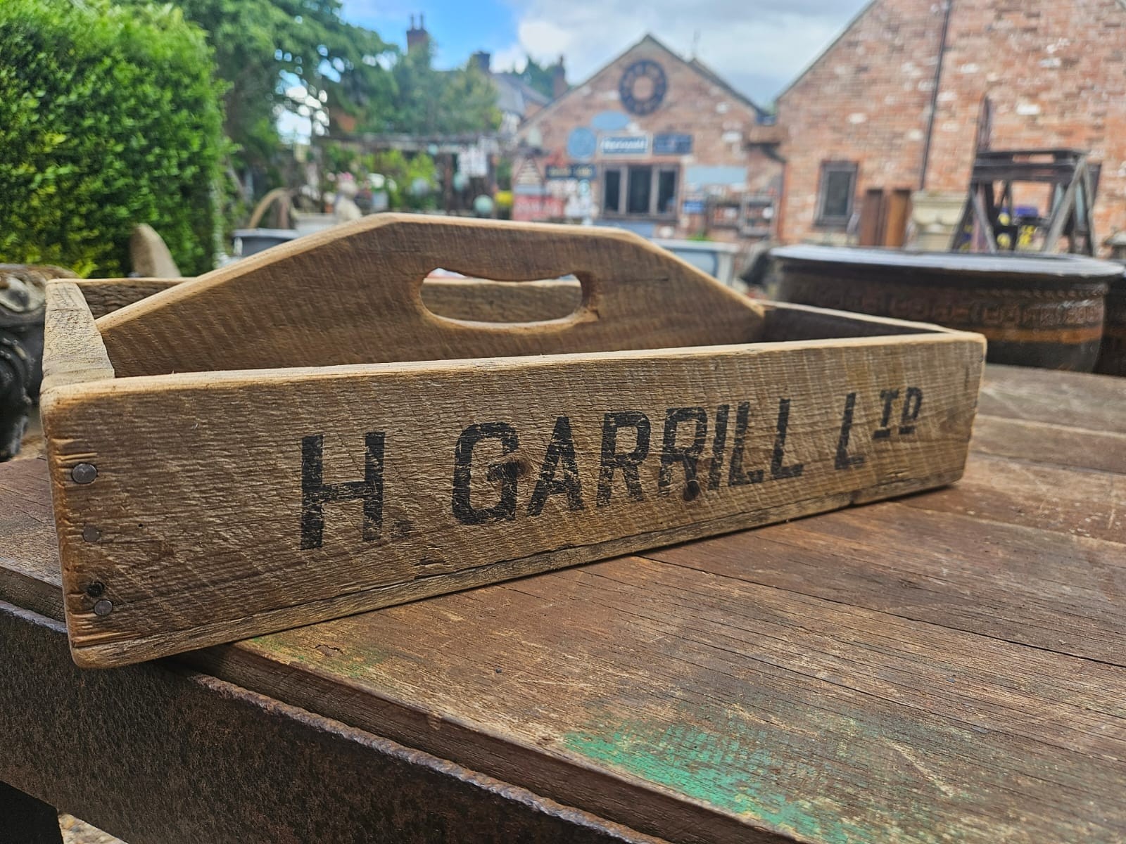 Vintage Rustic Wooden Trug For Garden / House Storage Oak | Drakelow ...