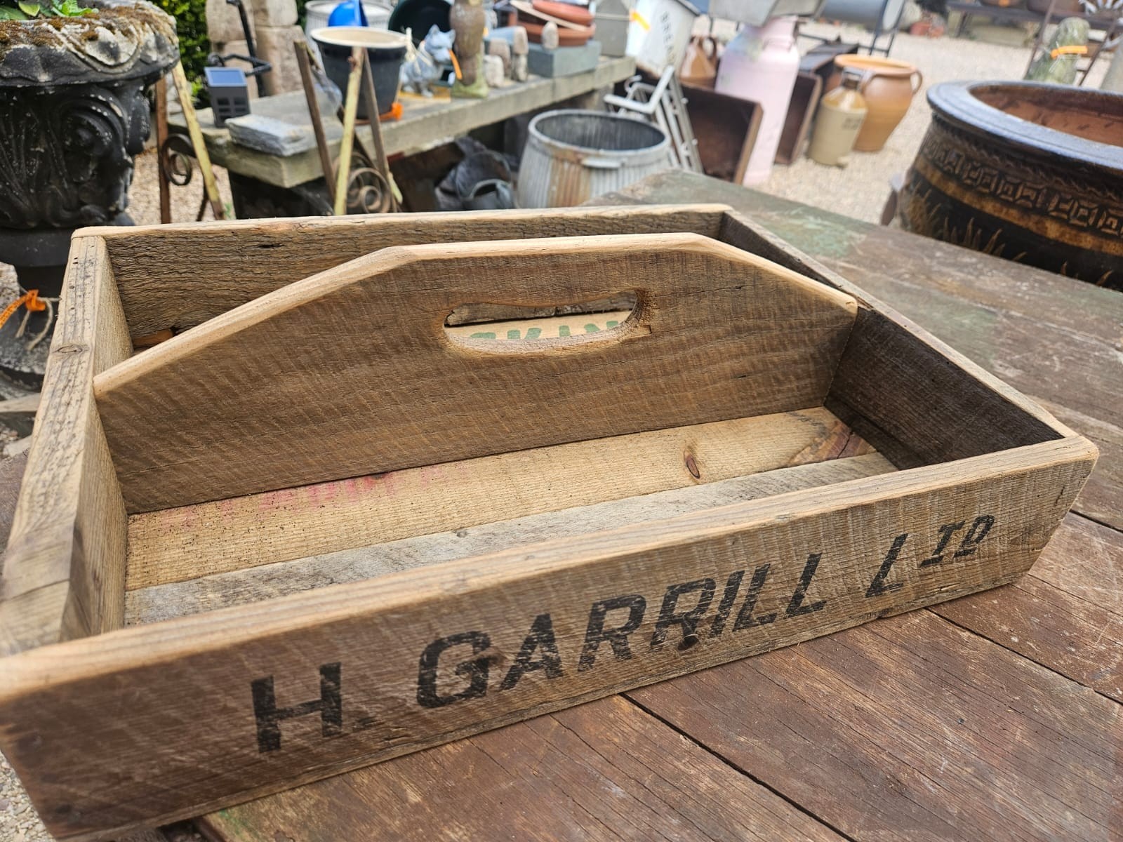 Vintage Rustic Wooden Trug For Garden / House Storage Oak | Drakelow ...