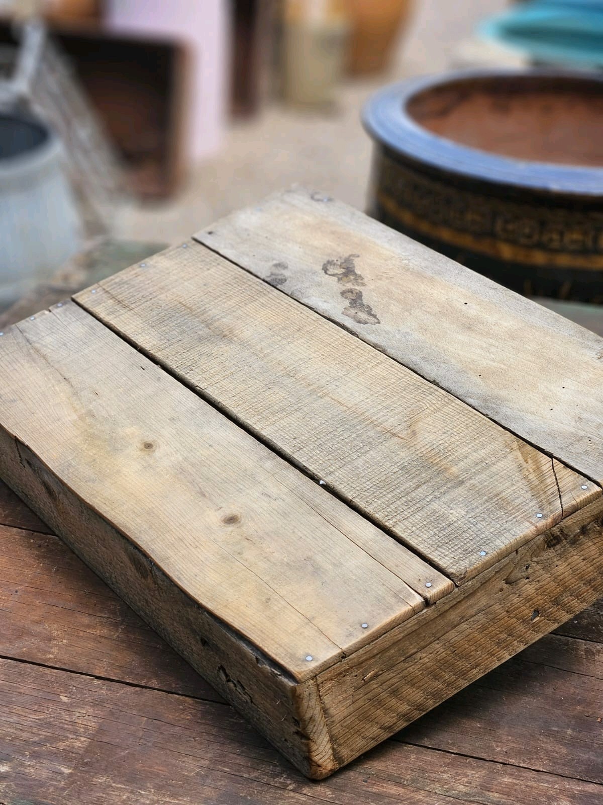 Vintage Rustic Wooden Trug For Garden / House Storage Oak | Drakelow ...