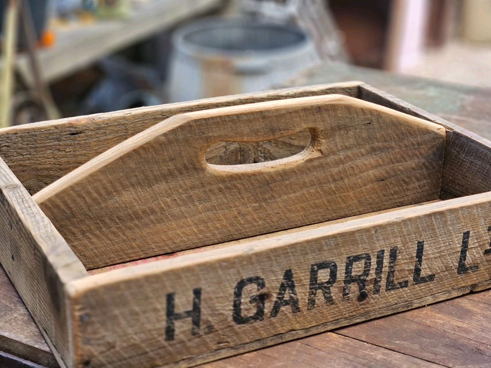 Vintage Rustic Wooden Trug For Garden / House Storage Oak | Drakelow ...