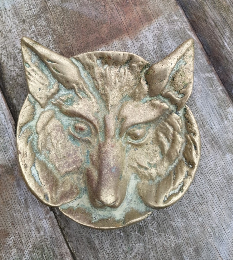 Vintage Fox Head Brass Trinket Tray Dish | Drakelow Barns Antiques