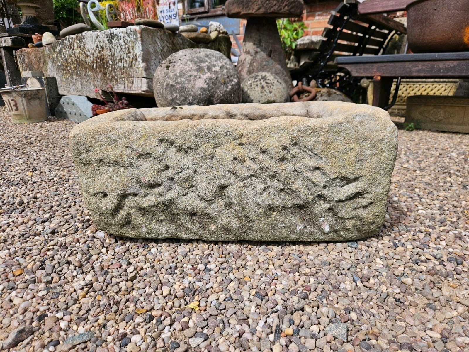 Antique Stone Trough Hand Carved Garden Planter Water Pond Water Tight ...