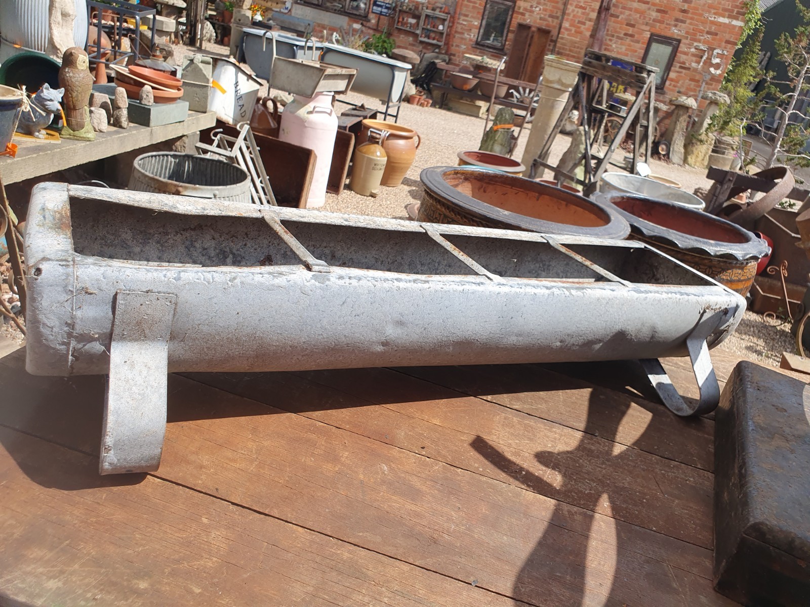 Vintage Original Old Eltex Galvanised Chicken Feeder Garden Planter ...