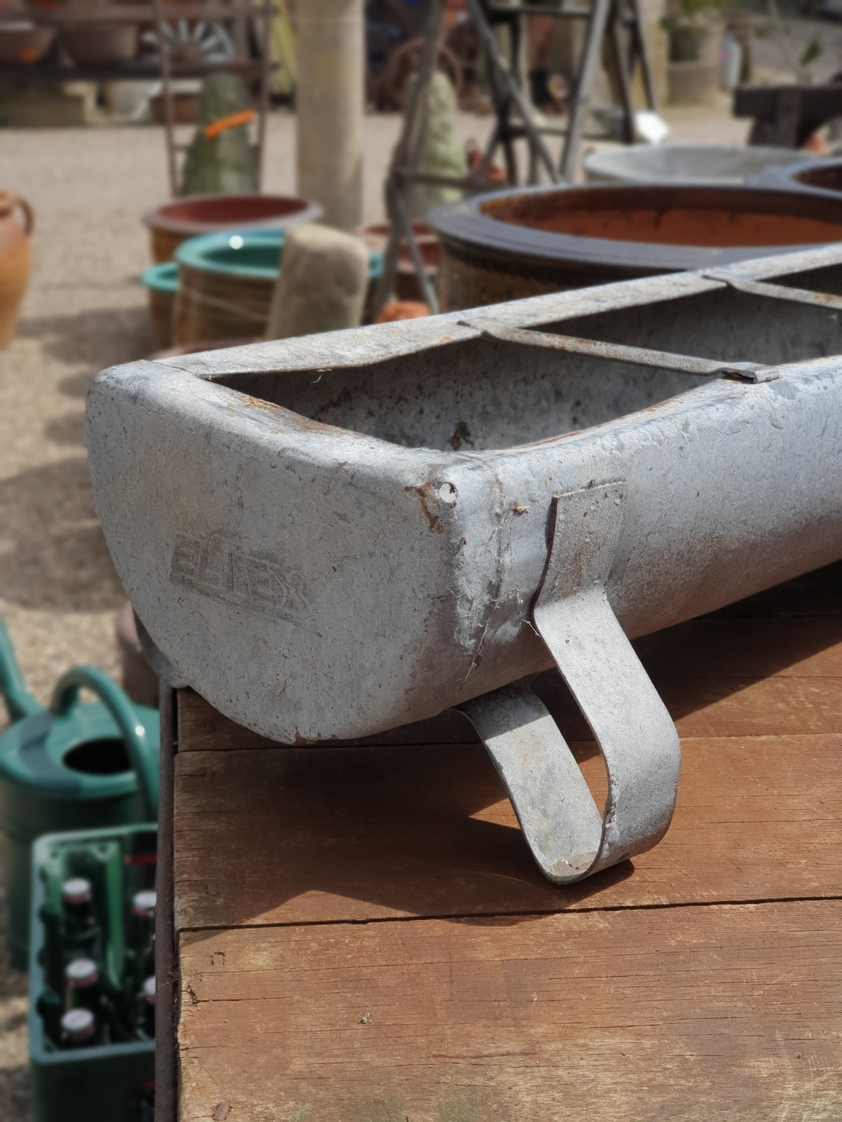Vintage Original Old Eltex Galvanised Chicken Feeder Garden Planter ...