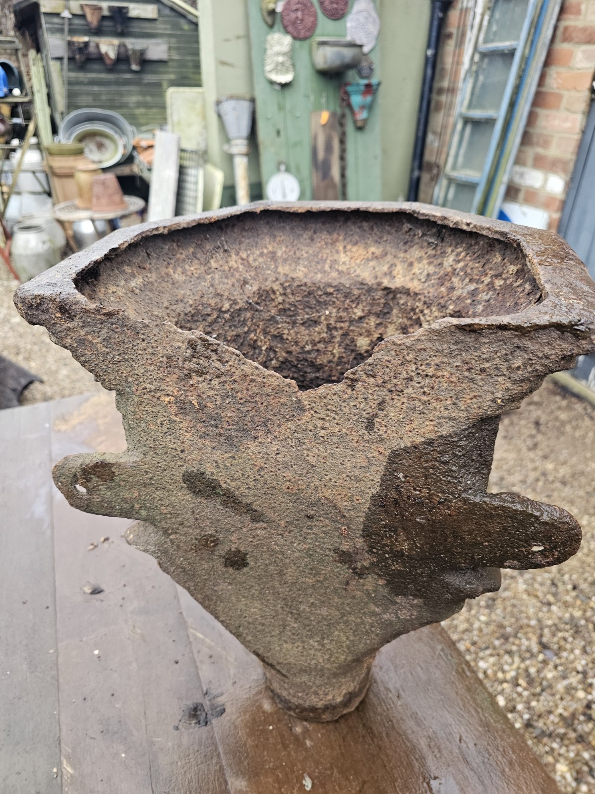 Victorian Cast Iron Rain Hopper/planter | Drakelow Barns Antiques