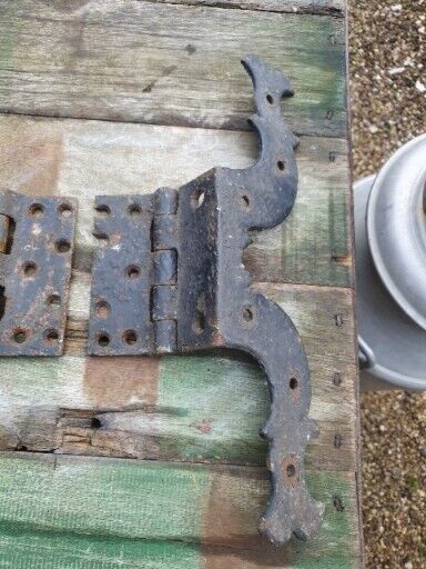 Antique Wrought Iron Large Offset Pair Hinges Gate Door | Drakelow ...