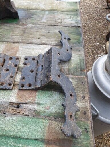 Antique Wrought Iron Large Offset Pair Hinges Gate Door | Drakelow ...