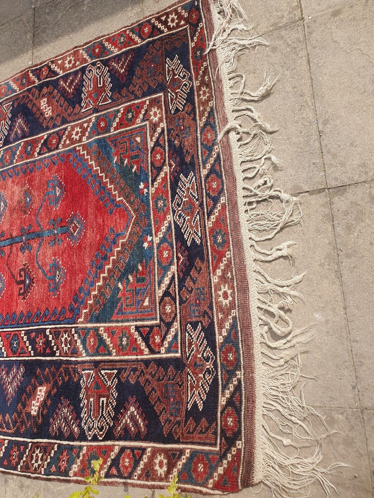 Antique Middle Eastern Carpet 100% wool Rug Handknotted Vibrant ...