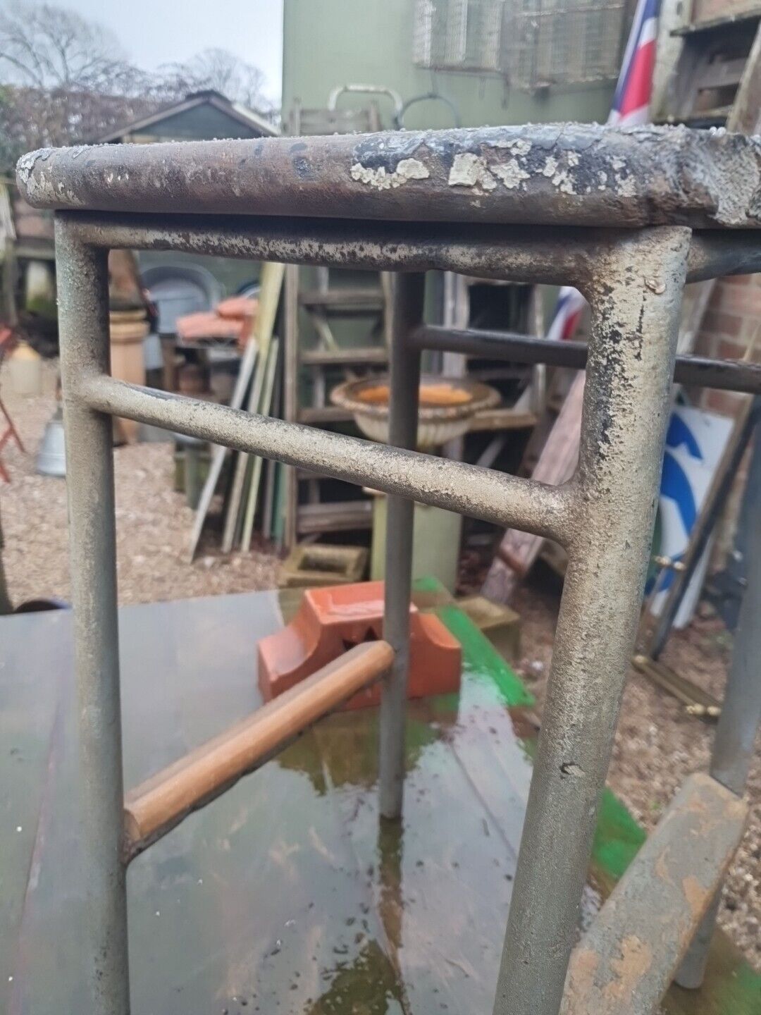 Vintage Industrial Factory Metal & Wood Machinists Engineers Stool ...