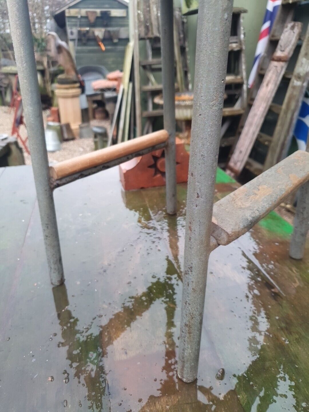 Vintage Industrial Factory Metal & Wood Machinists Engineers Stool ...