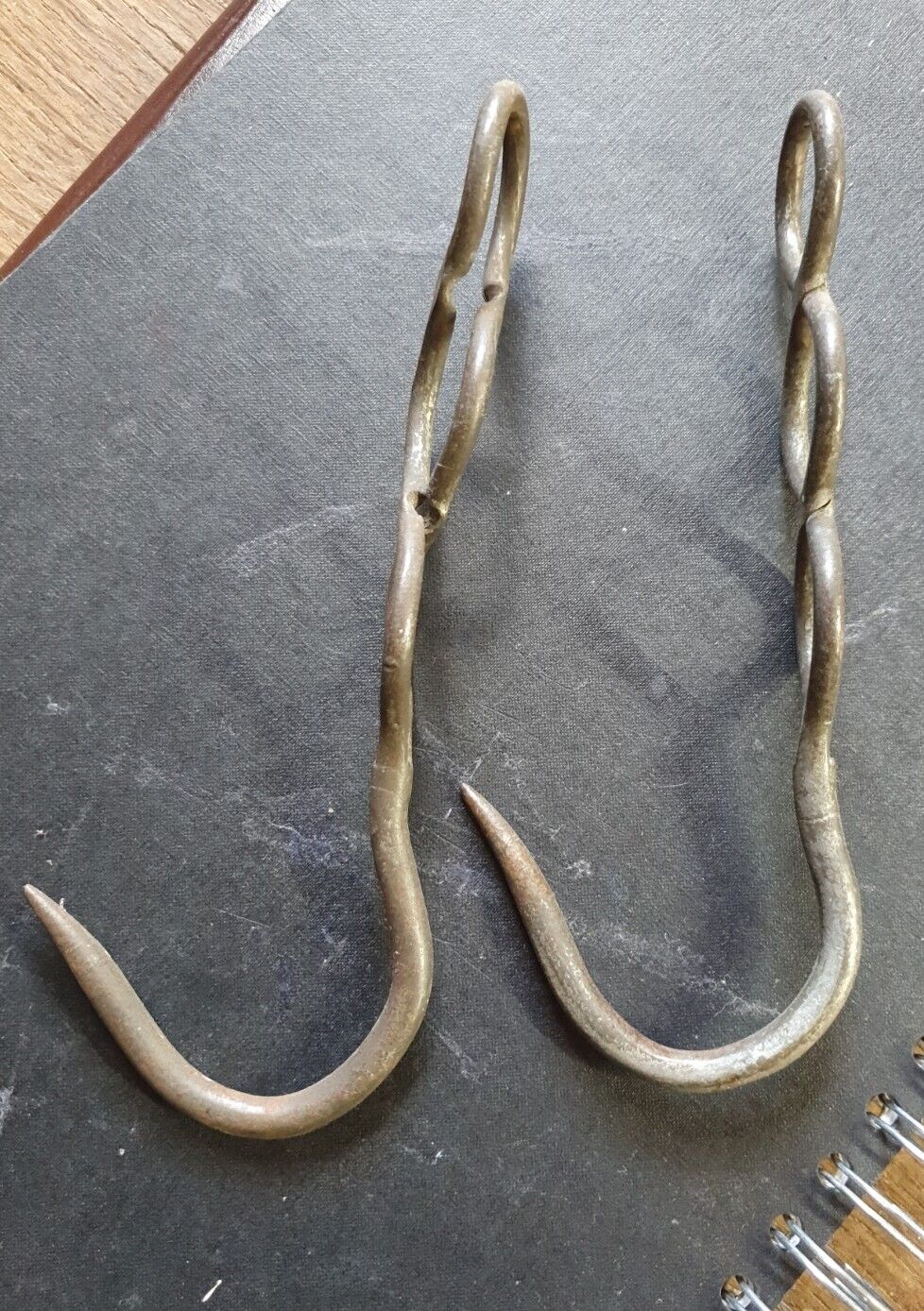 Pair Hand Forged Blacksmith French Country Kitchen pot pan Hanging ...