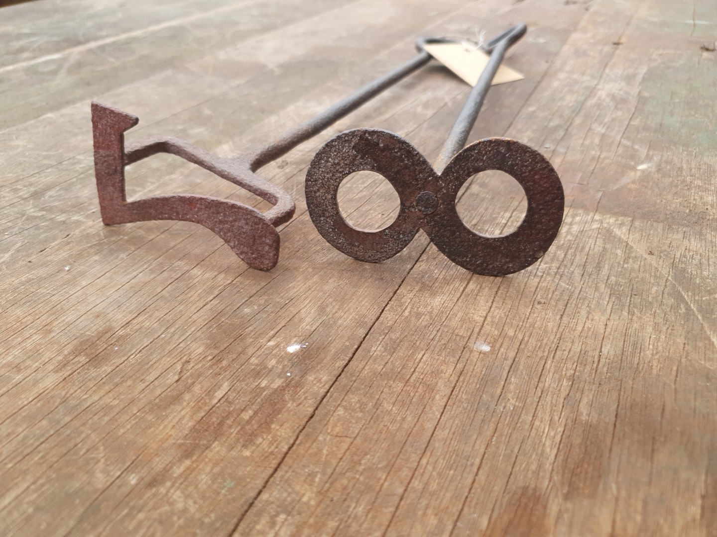 Antique Hand made Wrought Iron Branding Iron Marker Number 7 8 Pair ...