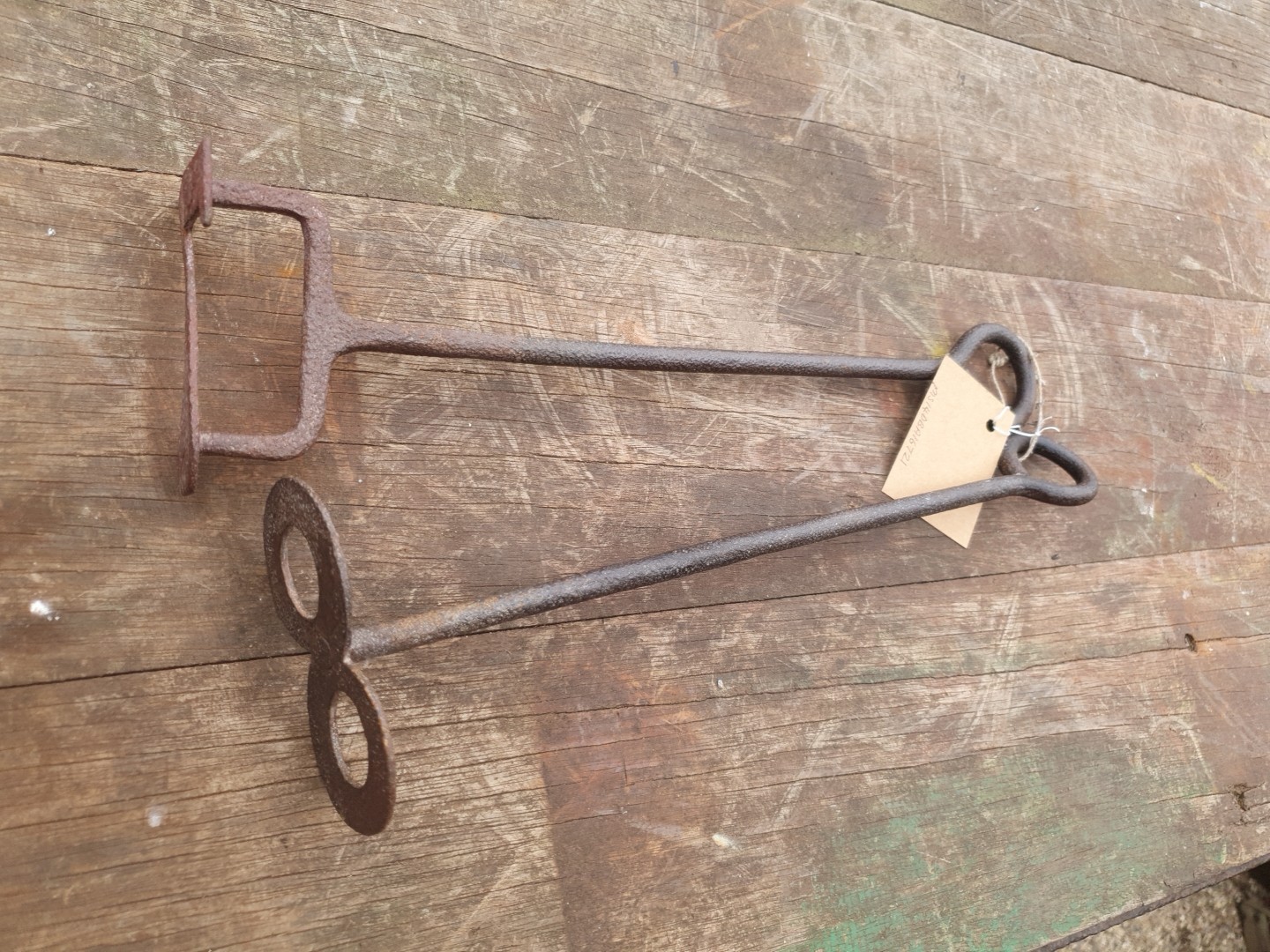 Antique Hand made Wrought Iron Branding Iron Marker Number 7 8 Pair ...