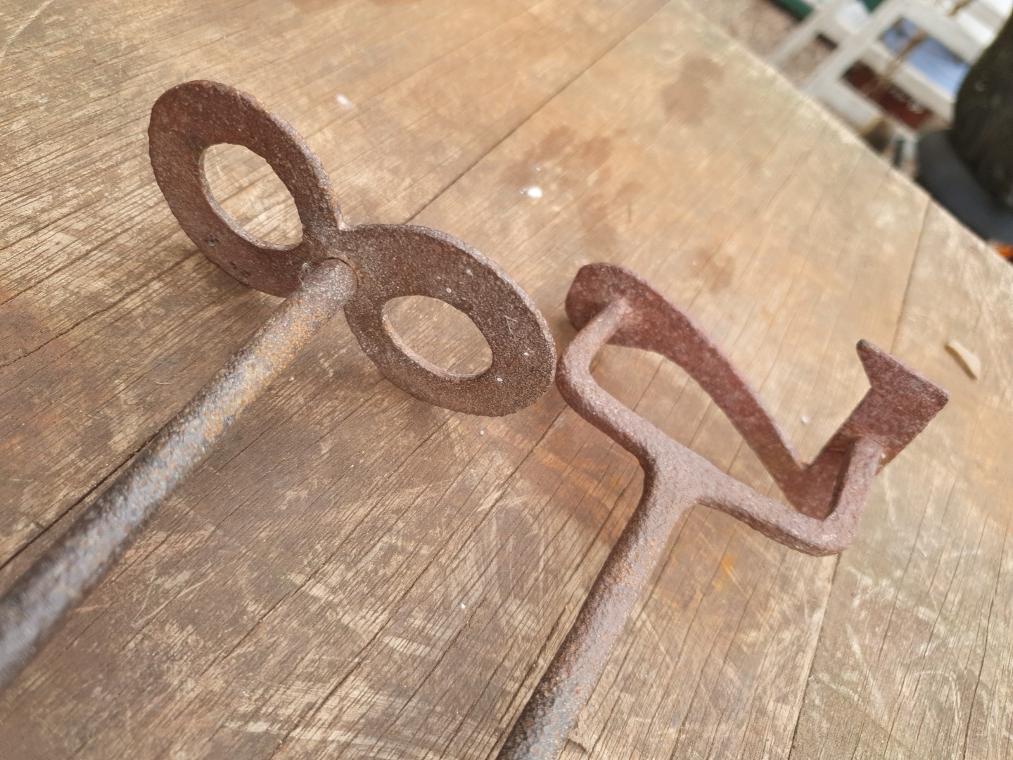 Antique Hand made Wrought Iron Branding Iron Marker Number 7 8 Pair ...