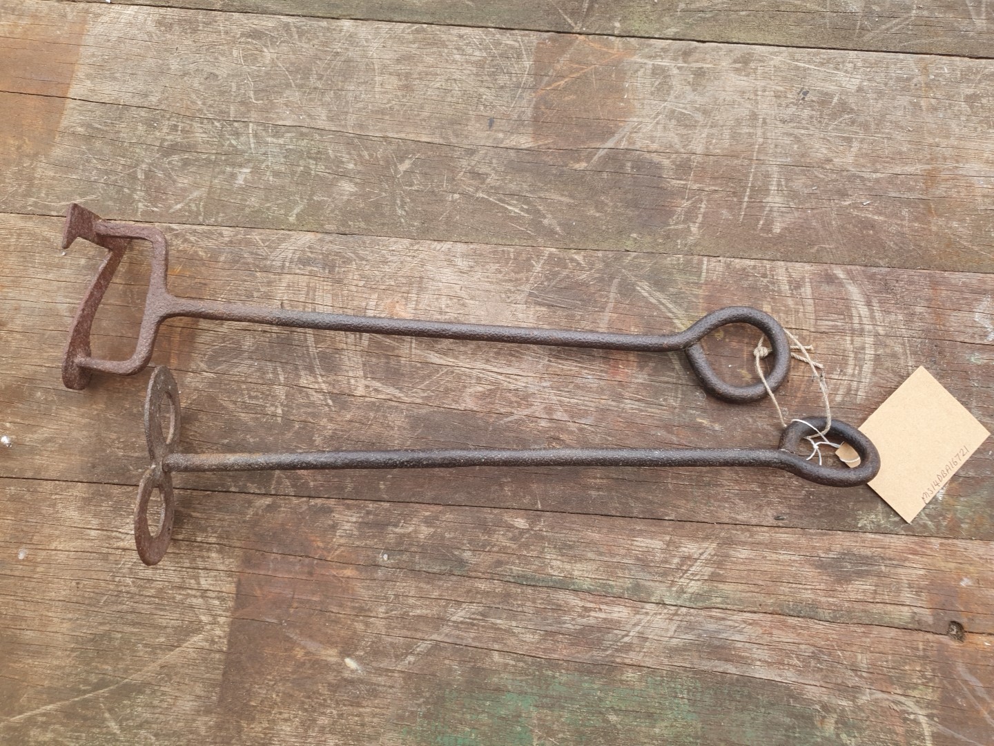 Antique Hand made Wrought Iron Branding Iron Marker Number 7 8 Pair ...